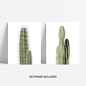 Botanical Plant Wall Art Prints, Cactus Wall Art, Minimalist Wall Art, Boho Wall Decor, Plant Wall Decor, Green Leaves Eucalyptus Pictures Posters, Bathroom Wall Decor, Kitchen Wall Decor (Set of 6, 8X10in, Unframed)