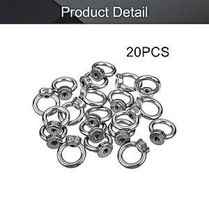 MroMax 20Pcs M6 Lifting Eye Nuts 304 Stainless Steel Female Thread Ring Shaped Metric EyeNuts Fastener for Rope Fitting and Engineering Lifting Machinery Silver Tone