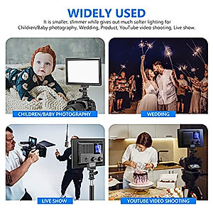 Neewer Ultra-Slim LED Video Soft Light Panel, Dimmable On Camera Video Lighting for DSLR Cameras Photography with LCD Display/3200-5600K/CRI 95+/Built-in Battery for Studio Photo Video Shooting