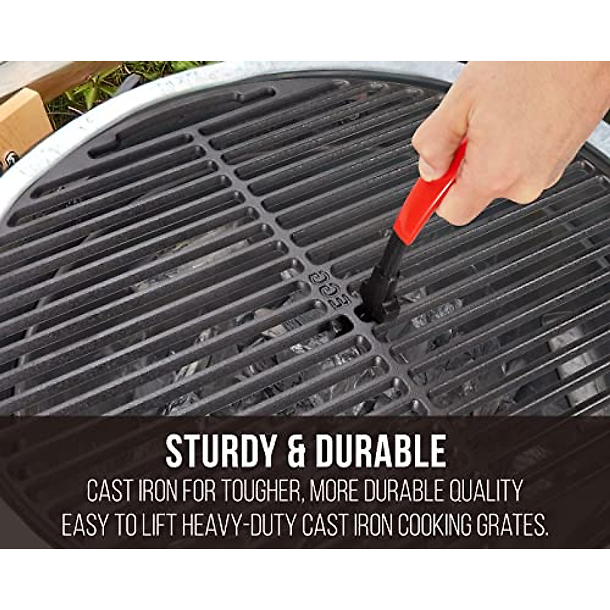 GriAddict Universal Grill Grate Lifter Tool - Hot Surfaces Handling Cooking Grid Lifter Gripper with Non-Slip and Anti-scalding Coating Handle fits Most Heavy-Duty Cast Iron and Stainless Grates