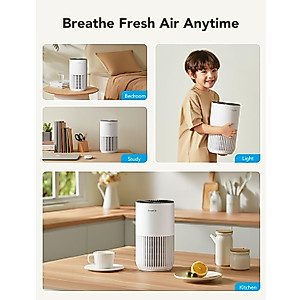 GoveeLife Mini Air Purifier for Bedroom, HEPA Smart Filter Air Purifier with App Alexa Control for Pet Hair, Odors, Pollen, Smoke, Portable Air Cleaner with 3 Speeds, 2 Modes, Timer, Aroma for Home