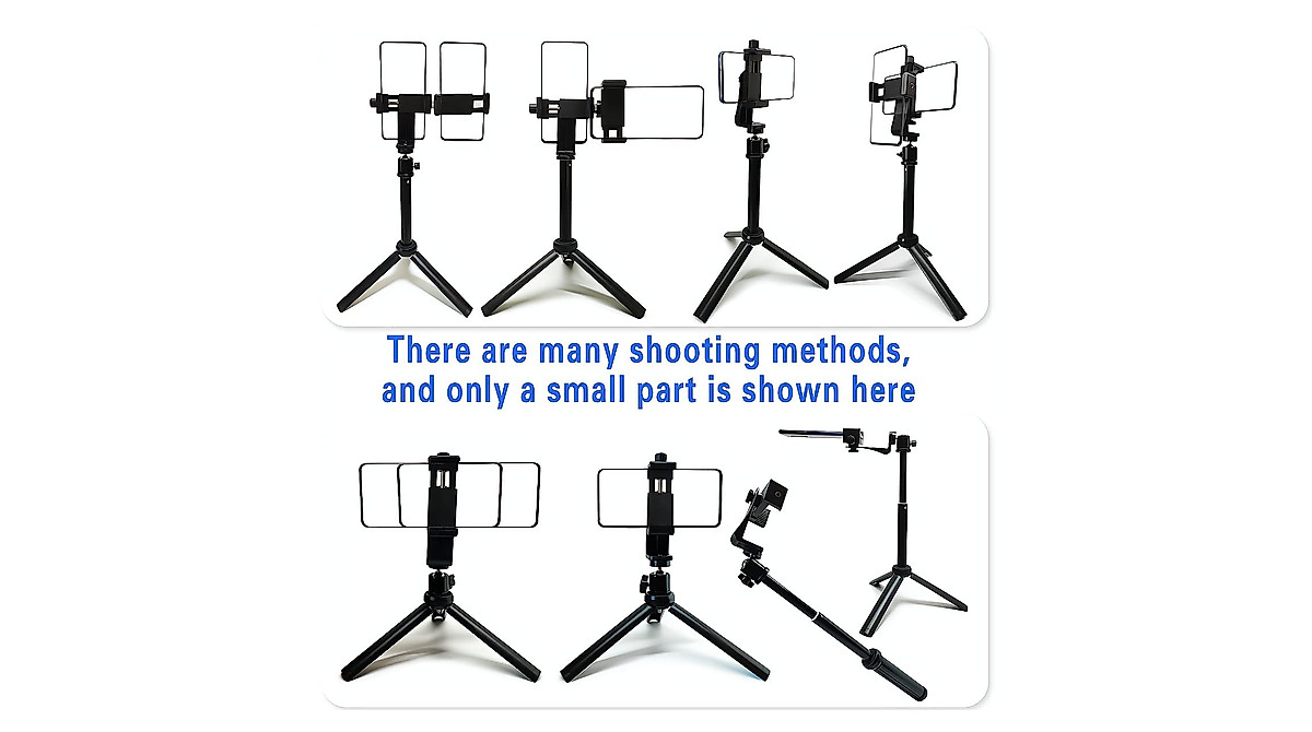 Teleprompter iPhone & Android, Double Phone Holder for Video Recording ...