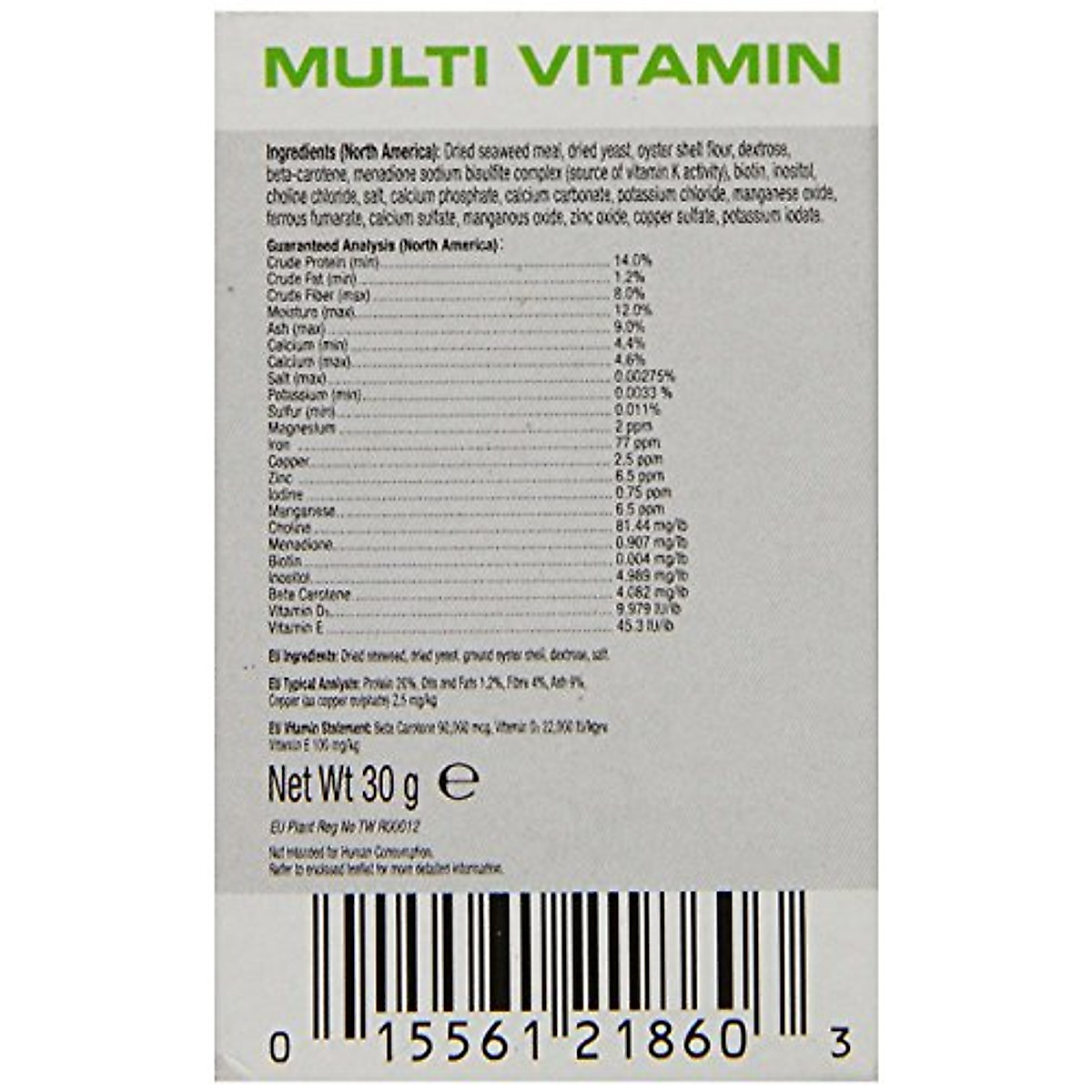 Exo Terra Multi Vitamin Powder Supplement for Reptiles and Amphibians, 1.1 Oz., PT 1860