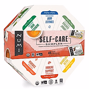 Numi Organic Tea Self-Care Sampler, Herbal Tea Gift Set, 40 Tea Bags Assortment