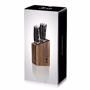 Cangshan TS Series 1022261 Swedish 14C28N Steel Forged 6-Piece Steak Knife Block Set, Walnut
