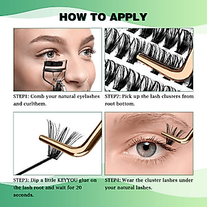Lash Clusters 300Pcs Individual Lashes 40D 0.07D Curl 9-18MMIX Lash Extensions Clusters Lashes Soft&Natural False Eyelashes Individual DIY Eyelash Extension at Home(40D-0.07D,9-18MIX)