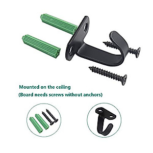 Ulifestar Black Stainless Steel Ceiling Hook, Cup Hooks Closet Ceiling Mounted Hooks for Hanging Plants,Bird Feeders,Wind Chimes,Lanterns,Decoration Lights,10 Pack