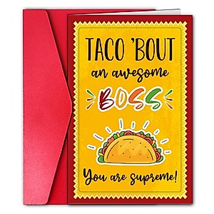 Taco Boss Day Card, Boss Appreciation Card, Boss’s Day Gift (Awesome Boss)