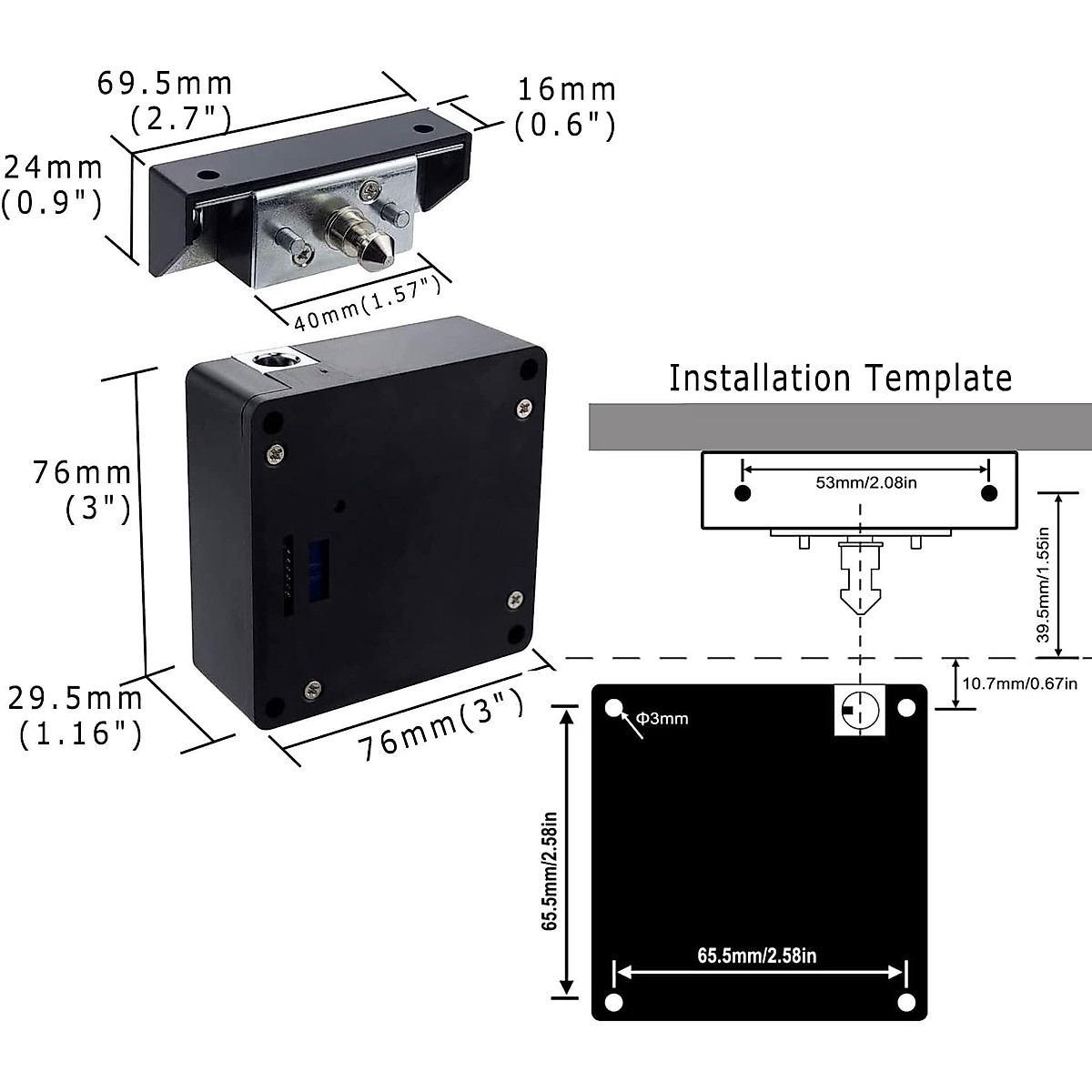 RFID Electronic Cabinet Lock, Smart NFC Drawer Locks, Hidden Card Lock for Wooden Cabinet Cupboard Drawer Furniture