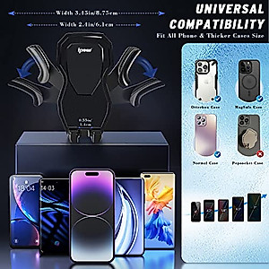 IPOW Car Phone Mount [Off-Road Grade Super Suction] Universal Car Phone Holder Mount for Dashboard Windshield, Car Phone Mount for iPhone 14 Samsung All Phones with Angle Adjustment of 3 Parts