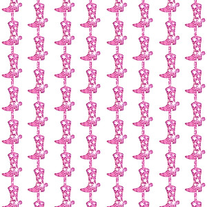 Pasimy 2 Pack Western Cowgirl Bachelorette Party Backdrop Glitter Pink Disco Cowgirl Boot Tinsel Foil Fringe Curtains for Man I Feel Like a Bride Let's Go Girl Nashville Last Rodeo Cowboy Decoration