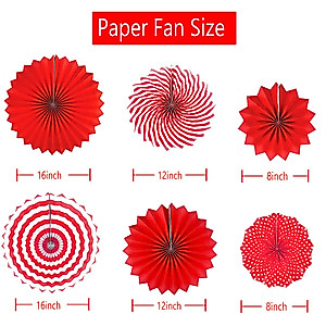 Doumeny 49PCS Valentines Day Party Decorations Kit with Valentine's Paper Fans, Heart Garland Banner, Paper Pompoms, Heart Balloons, Hanging Heart Swirls for Wedding Valentine Anniversary Party