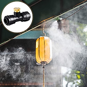 Misting Nozzles Kit Include Water Misting Nozzle Tees Thread 1/4 Inch and Brass Orifice Nozzle with Black Plug for Outdoor Spray Cooling System (72 Pieces in Total)
