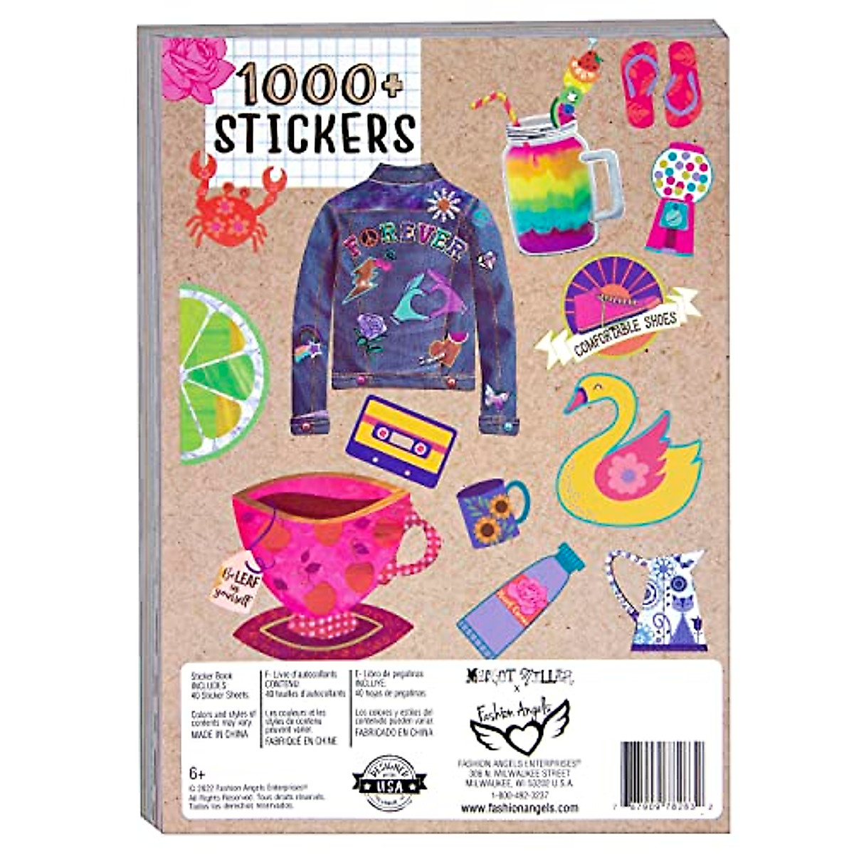 Fashion Angels Gratefulness Sticker Book - 1000+ Things to be Grateful for Stickerbook - 40-Page Sticker Book, Fun Stickers for Scrapbooks, Planners, Gift and More! - Ages 6 and Up