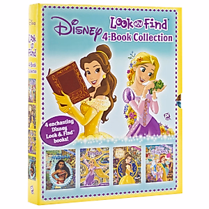 Disney Princess and Moana 4-Book Look and Find Collection with Slipcase PI Kids