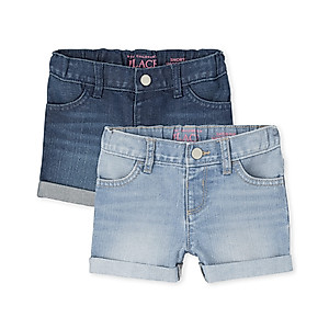 The Children's Place baby girls The Children's Place and Toddler Twill Shortie Casual Shorts, White, 3T US