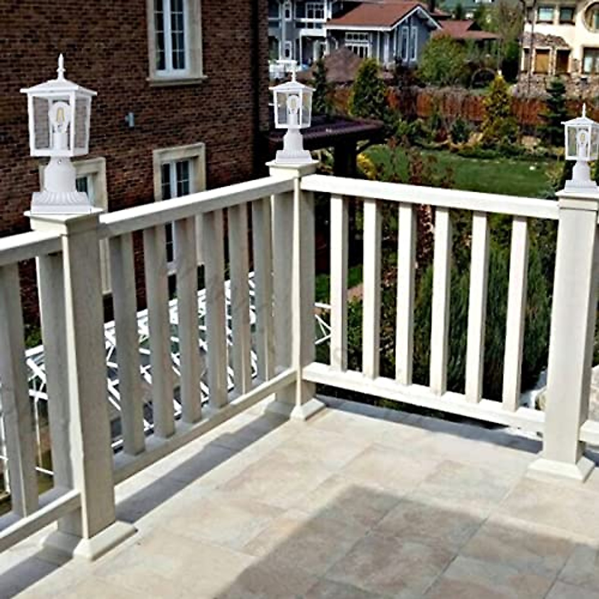 CINOTON Outdoor Post Light Fixture Dusk to Dawn, Exterior Post Lantern Lights IP65 Waterproof with Pier Mount Base, Lamp Garden Post Lights Pole Mount for Patio Pathway Deck Yard Decor Street, White