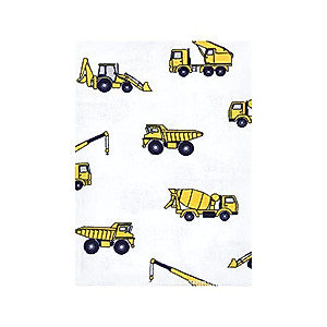 Hudson Baby Unisex Baby Cotton Flannel Burp Cloths Bundle, Construction, One Size