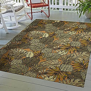 Dalyn Rugs Indoor/Outdoor Tropics TC11 Brown Washable 8' x 10' Rug