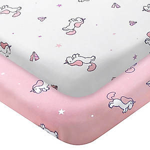 Pack and Play Sheets, Pack n Play Sheets | Mini Crib Sheets 2-Pack, Ultra Soft Pack n Play Mattresses Sheets Compatible with Graco Pack n Play, Soft and Breathable Material, Pink