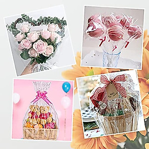 Clear Cellophane Wrap Roll 110 Feet Long 31.5 Inches Wide, Cellophane Rolls for Gift Baskets Flowers Food