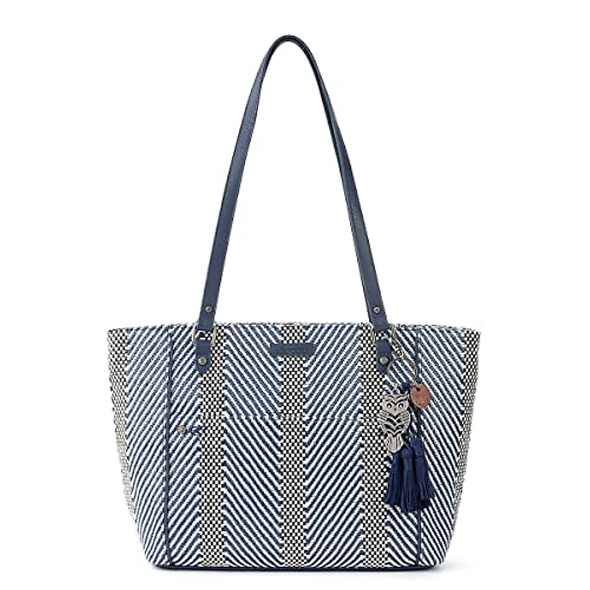 Sakroots Metro Tote Bag Fabric, Large & Roomy with Zip Closure, Sustainable & Durable Design, Navy Spirit Desert Woven