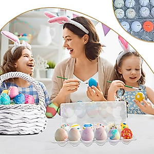 KUKLIPJIM 120 Pack Bulk Egg Cartons, Clear Plastic Chicken Egg Holders, Egg Tray Carton Holder for Home & Kitchen, Farm & Market Use, An Eco-Friendly Egg Storage Solution, 12 Grids