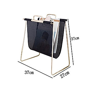 Newspaper Baskets Nordic Minimalist Magazine Rack U-Shaped Metal Shelf Floor-Mounted Living Room Bedroom Portable Storage Rack, Black