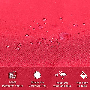 PRASLINA 10 FT Outdoor Patio Umbrella, Cantilever Outdoor Hanging Umbrellas with 360 Degree Rotation, Backyard, Garden Umbrellas with Crank & Cross Base, 8 Ribs(Red)