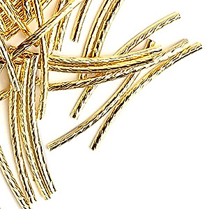 Curved Noodle Tube Spacer Beads, DIY Materials 200Pcs Jewelry Making Accessories Curved Long Tube Beads for Jewelry Making for DIY Crafts(Golden)