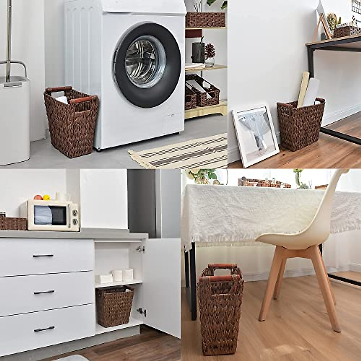 GRANNY SAYS Bundle of 1-Pack Wicker Wastebasket & 3-Pack Wicker Storage Baskets