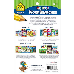 School Zone - My First Word Searches Workbook - Ages 5 to 7, Kindergarten to 1st Grade, Activity Pad, Search & Find, Word Puzzles, and More (School Zone Little Busy Book™ Series)