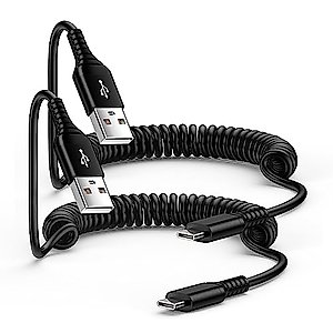 Android Auto USB C Cable for Car Samsung Charger Cord Type C Fast Charging Coiled Cell Phone Power Cord 3FT 2Pack for Samsung Galaxy A14 5G A54 S23 Ultra S22 S21 S20 A53 A13 A23,Pixel 7a 7 Pro 6a 6 5