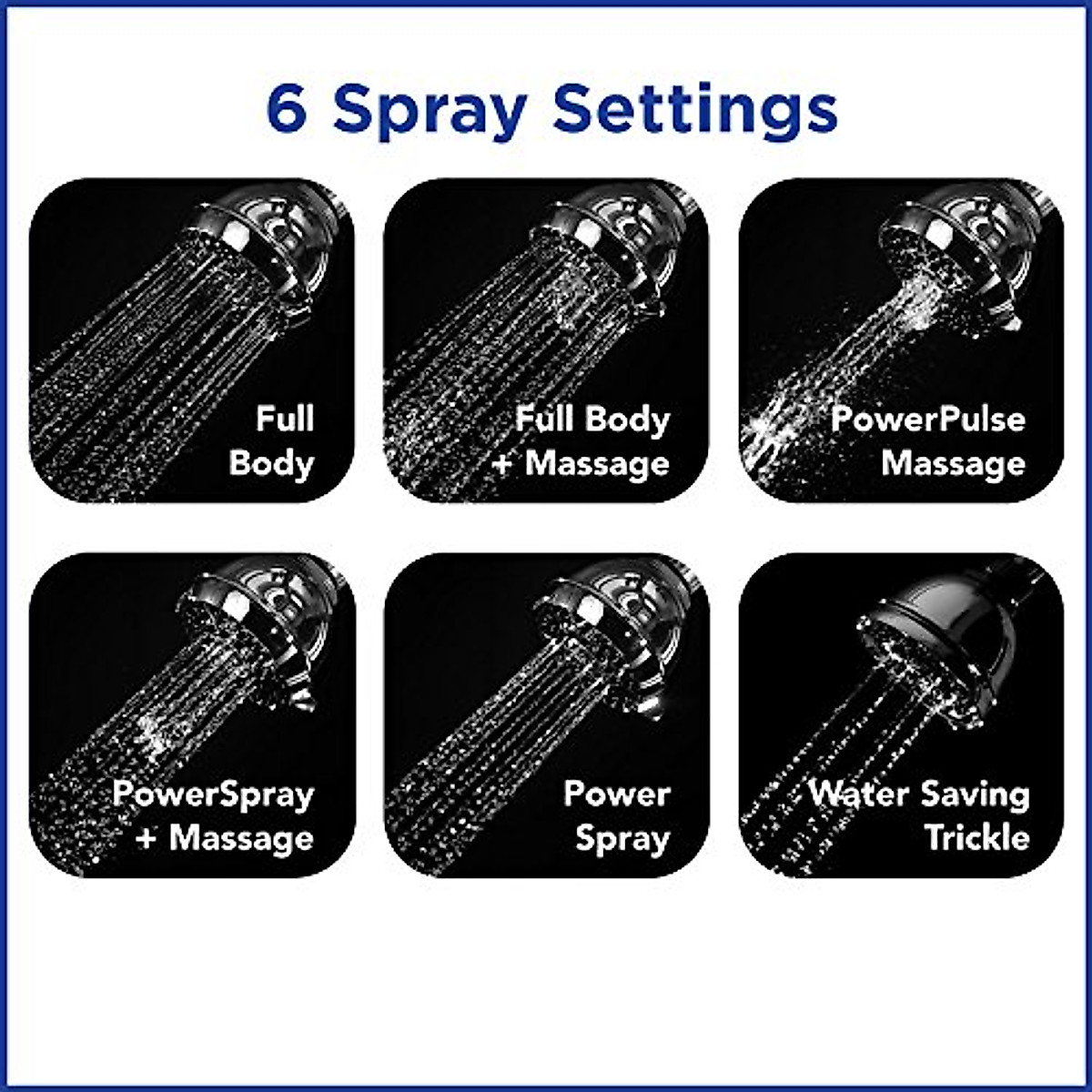 Waterpik PowerPulse Therapeutic Massage Shower Head, Chrome, XAS-613E