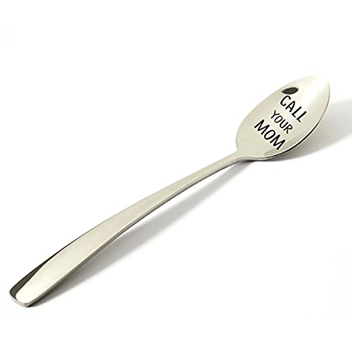 Funny Call Your Mom Spoon Engraved Stainless Steel, Coffee Tea Lovers Gifts for Women Men Friends Graduation Birthday Christmas Gift