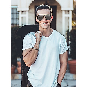 Frienda 3 Pairs Sunglasses for Men Retro Men Shades Glasses Fashion Metal Gold Frame Oversized Sun Glasses Designer