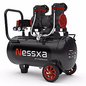 10 Gallon Ultra Quiet Air Compressor, 2HP 3.45 CFM@ 115PSI Oil-Free Air Compressor Tank, 110V/60hz, 70dB Air Compressor for Car Repair, Spray Painting, Woodwork Nailing