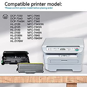 HIYOTA Compatible 6 Pack Black TN 330 Toner + 2 Pack Black DR 360 Drum Replacement for Brother TN330 DR360 DCP-7040 HL-2125 2140 2150 2150N MFC-7320 7340 7345DN 7345N 7440 7440N Printer