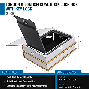 Barska Portable Diversion Dual Book Safe Concealed Lock Box for Secure and Discreet Hidden Storage of Valuables and Personal Items - London & London