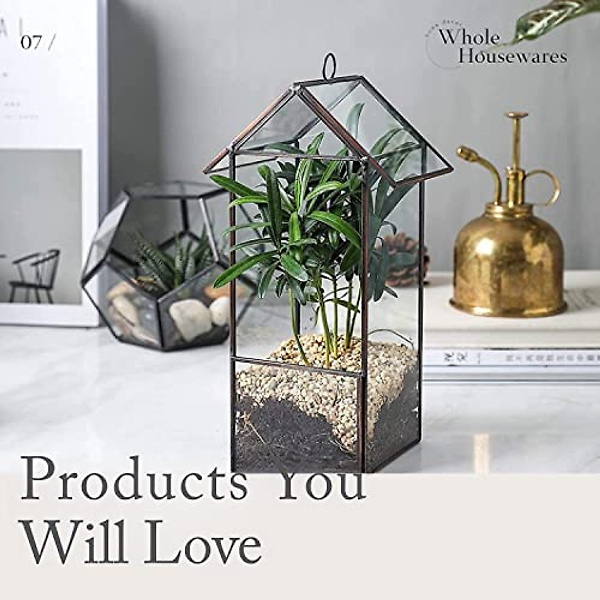 WHOLE HOUSEWARES | Decorative Clear Glass Dome | Cloche Glass Dome for DIY Snow Globes | Tabletop Centerpiece | Cloche Bell Jar Display Case | Black MDF Base, 5.7" D X 6.5" H