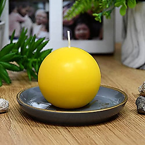 Zest Candle 6-Piece Ball Candles, 3-Inch, Yellow
