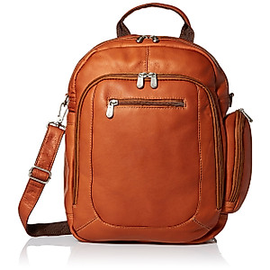Piel Leather Laptop Backpack/Shoulder Bag, Chocolate, One Size