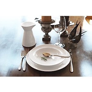 Fortessa Fortaluxe SuperWhite Vitrified China Dinnerware, Cassia 9-Inch Rim Soup Bowl, Set of 6