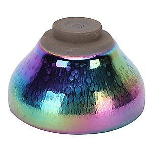 Alvinlite Ceramic Cup, Jianzhan Tea Set Chinese Tenmokus Tea Cup Porcelain Tea Bowl Handmade Fancy Glaze Kungfu Tea Cup Traditional Collection Cup Mug for Home Decoration Gift