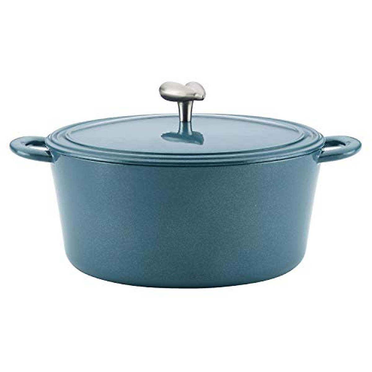 Ayesha Curry Cast Iron Enamel Casserole Dish/ Casserole Pan / Dutch Oven with Lid - 6 Quart, Twilight Teal