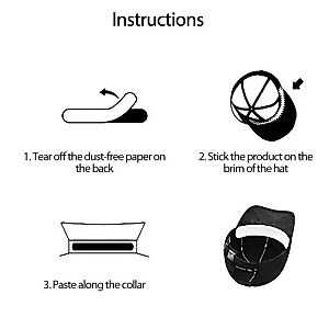 BMIROAMDFE Hat Sweat Liner for Cap Absorbent Sweat Shields Pad for Hats Strips 80 Pieces Black and White for Women Men