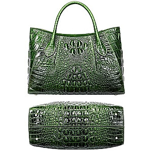 PIJUSHI Women Handbags Crocodile Top Handle Bag Designer Satchel Bags For Women Wristlet Wallet for Women Crocodile Leather Wallet Ladies Clutch Purse