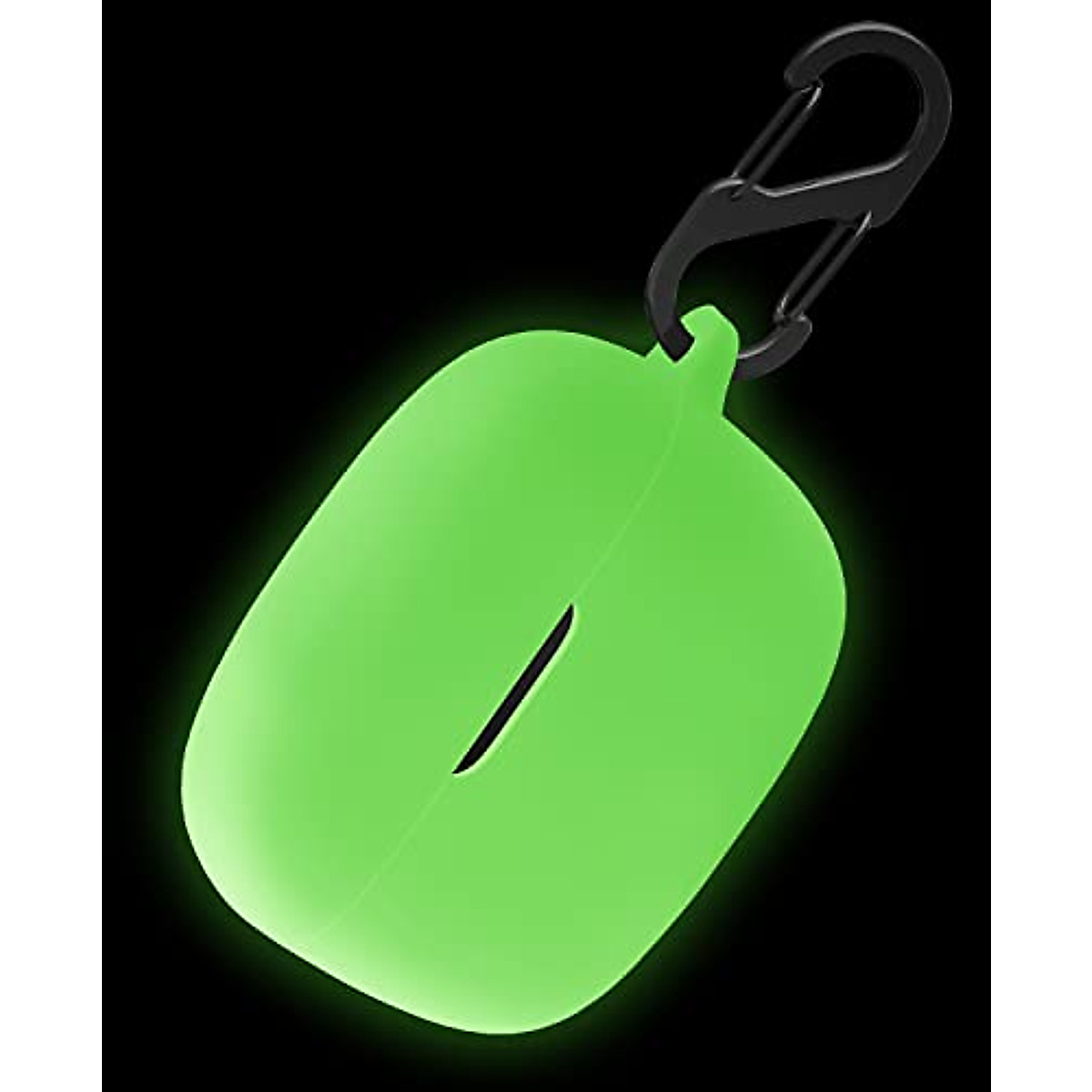 Geiomoo Silicone Case Compatible with JBL Vibe 200TWS, Protective Cover with Carabiner (Luminous Green)