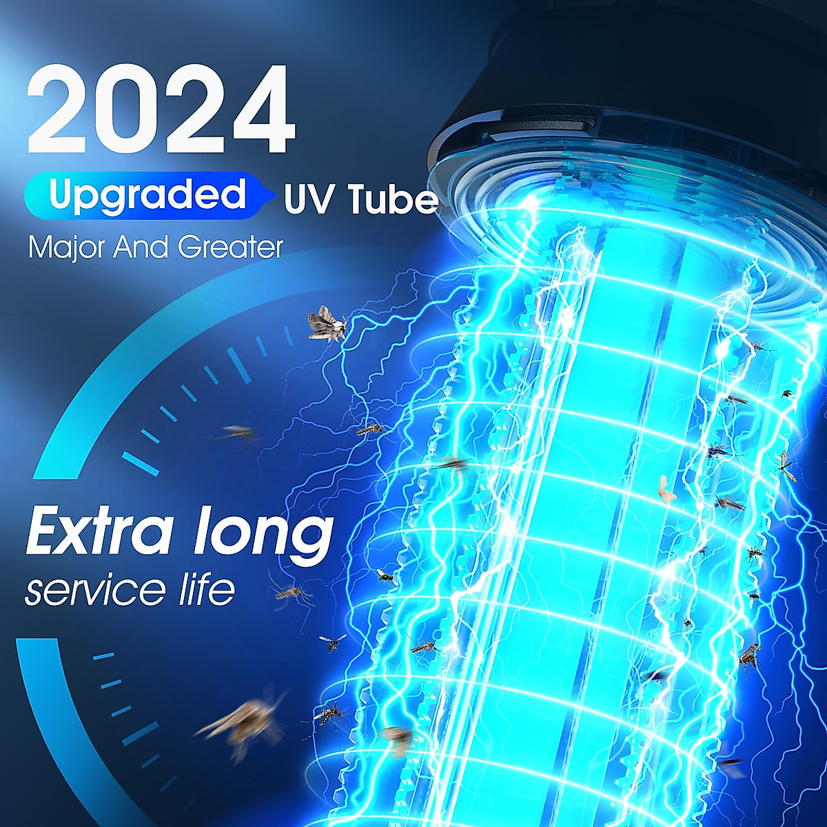 Sayneep Solar Bug Zapper Outdoor, 4200V Effective Mosquito Zapper, Rechargeable Cordless Bug Zapper Outdoor with 4000mAh Battery, Portable Electric Fly Zapper for Patio, Porch, Garden, Kitchen, Black