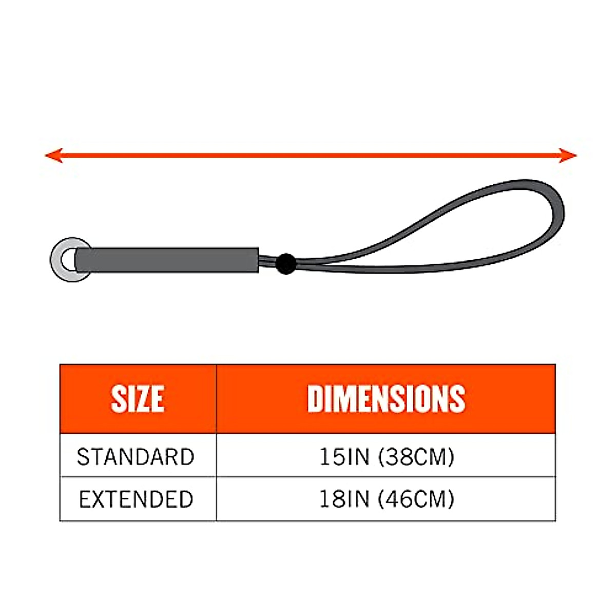 Ergodyne Squids 3703 Tool Tail Attachment with Loop End, Standard Length, 15 Pounds,Lime